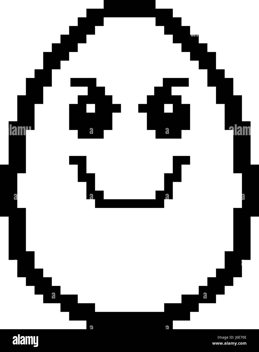 An illustration of an egg looking evil in an 8-bit cartoon style Stock ...