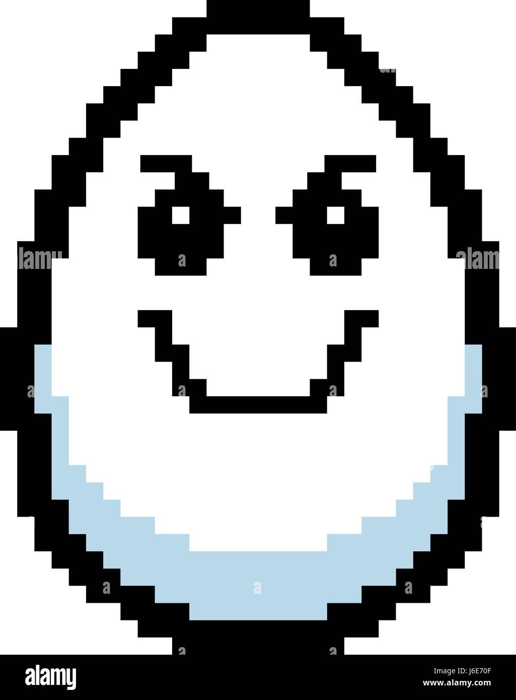An illustration of an egg looking evil in an 8-bit cartoon style Stock ...