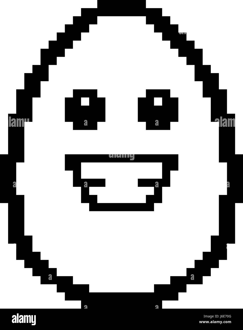 An illustration of an egg smiling in an 8-bit cartoon style Stock ...