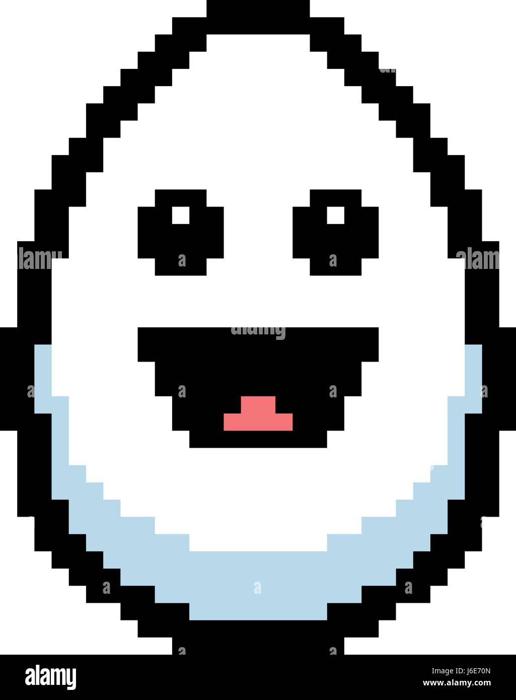 An illustration of an egg smiling in an 8-bit cartoon style Stock ...