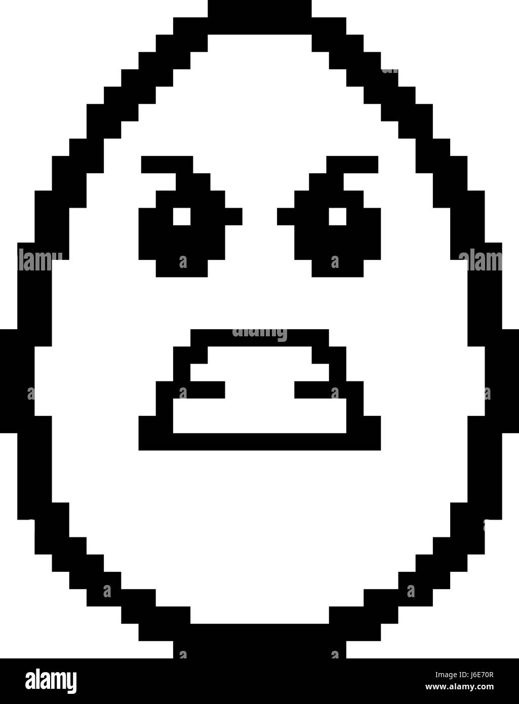 An illustration of an egg looking angry in an 8-bit cartoon style Stock ...
