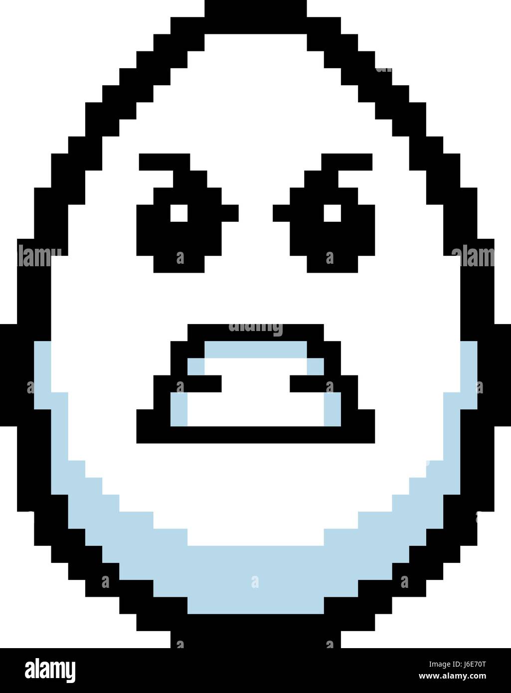 An illustration of an egg looking angry in an 8-bit cartoon style Stock ...