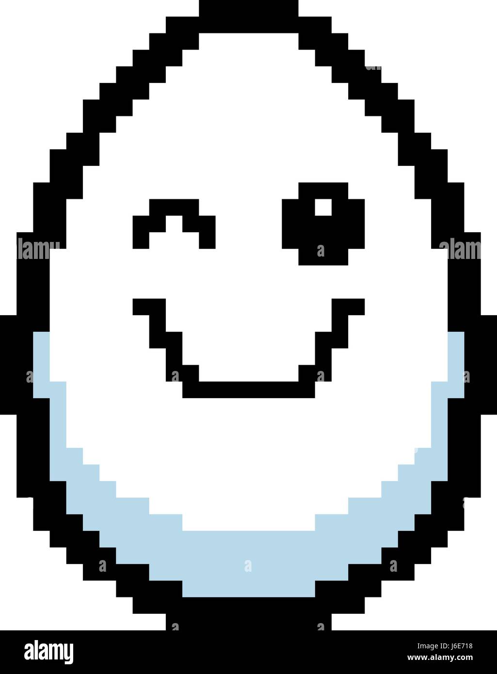 An illustration of an egg winking in an 8-bit cartoon style Stock ...