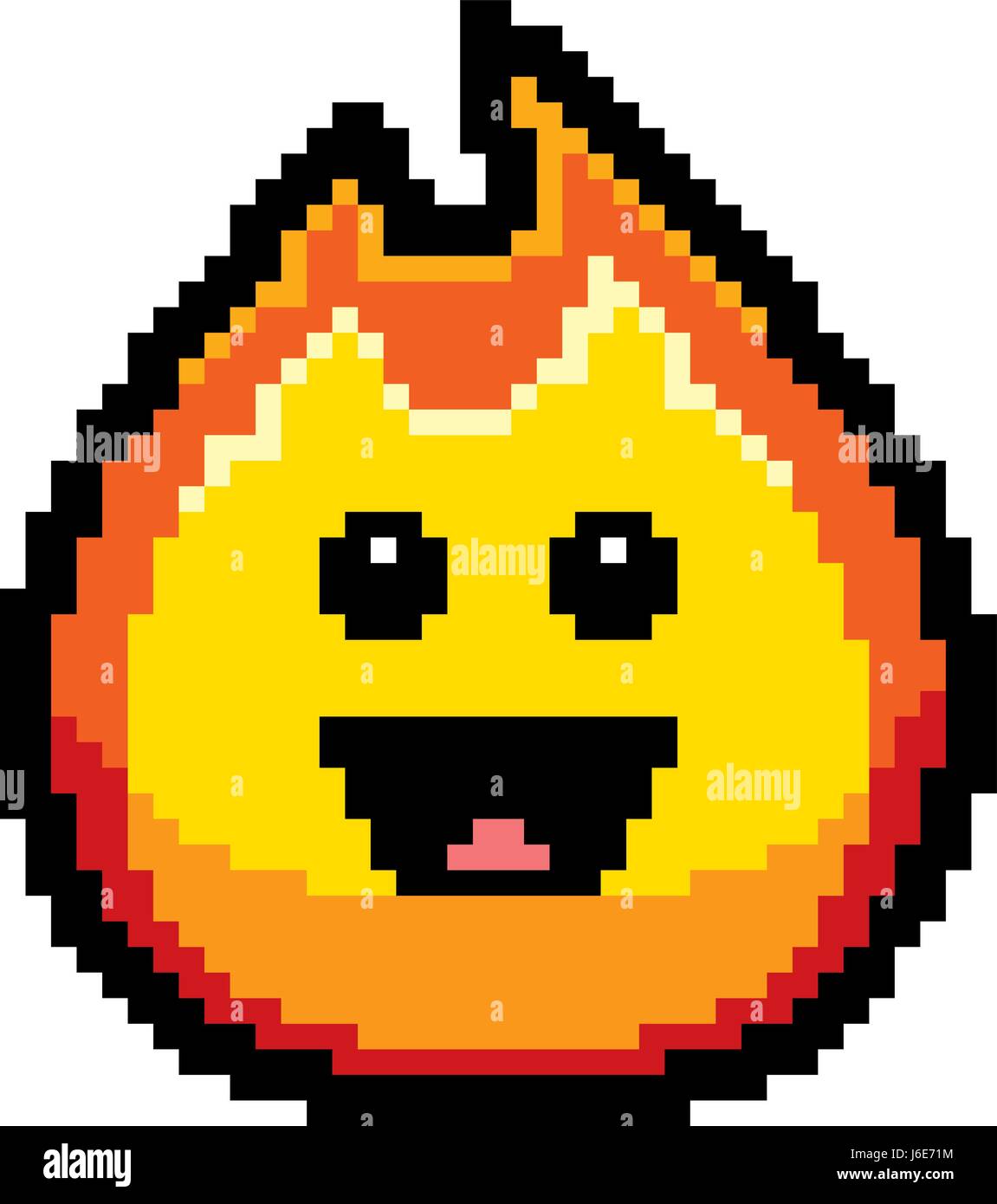 An illustration of a flame smiling in an 8-bit cartoon style Stock Vector Image & Art - Alamy