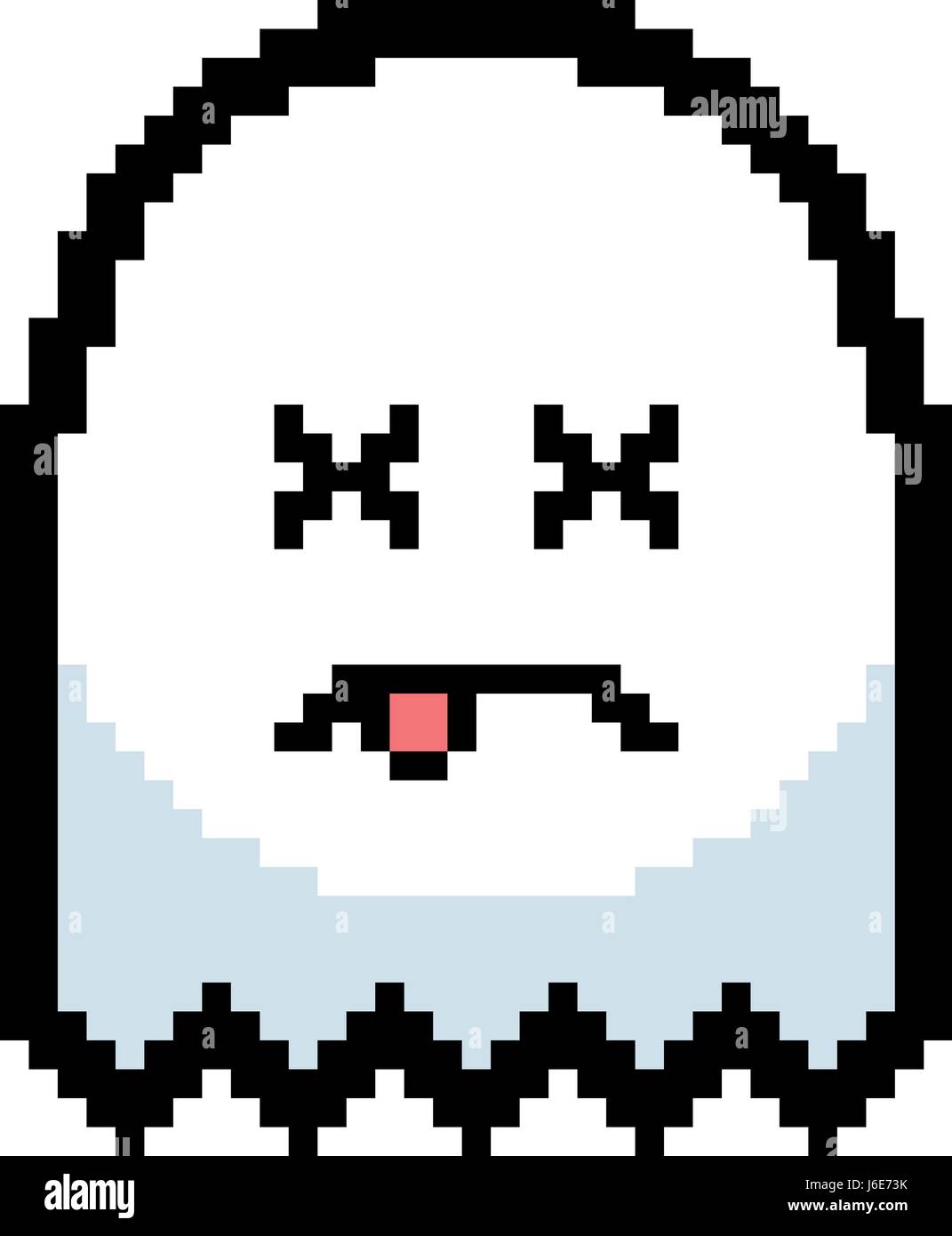 An illustration of a ghost looking dead in an 8-bit cartoon style Stock ...