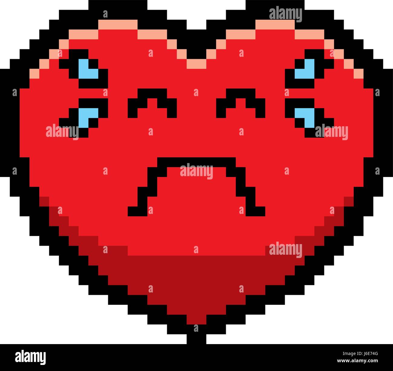 An illustration of a ghost crying in an 8-bit cartoon style Stock ...