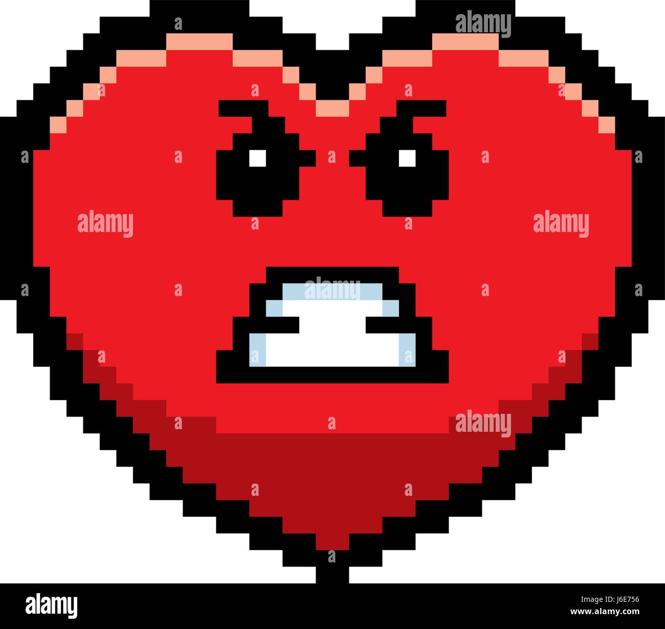 An illustration of a ghost looking angry in an 8-bit cartoon style ...