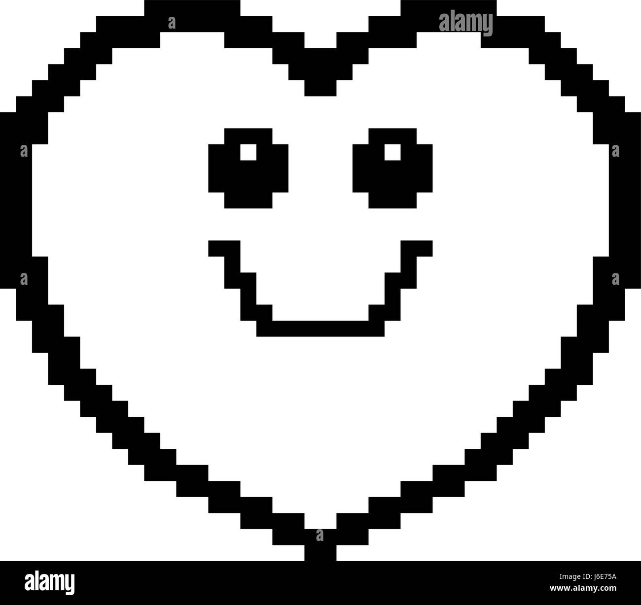 An illustration of a ghost smiling in an 8-bit cartoon style Stock ...