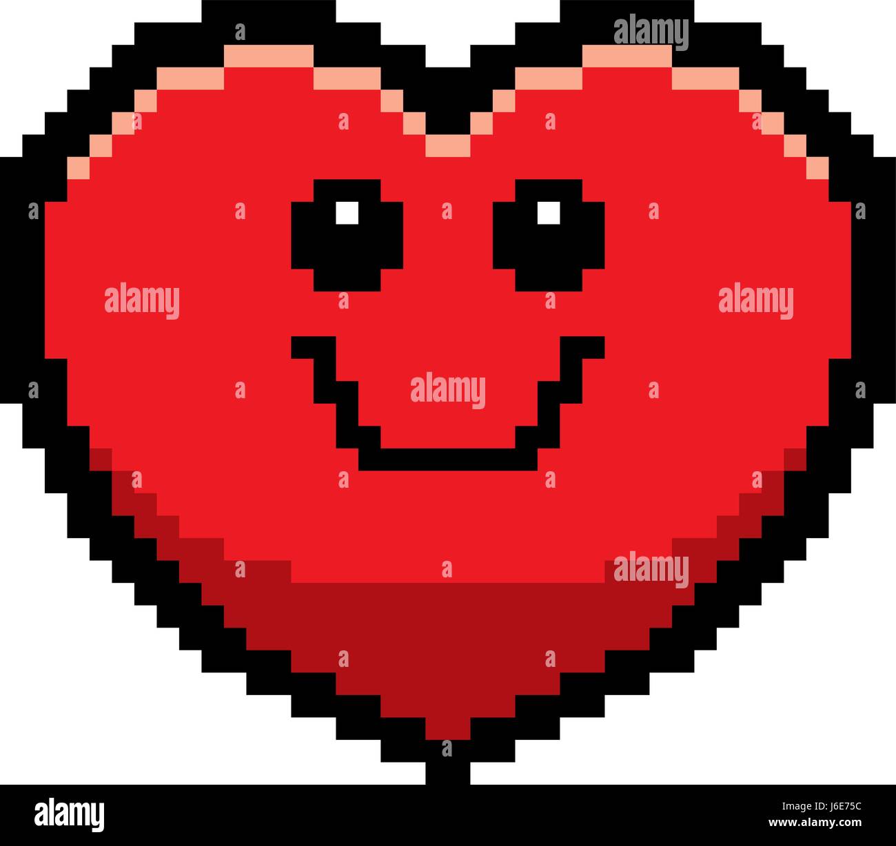 An illustration of a ghost smiling in an 8-bit cartoon style Stock ...