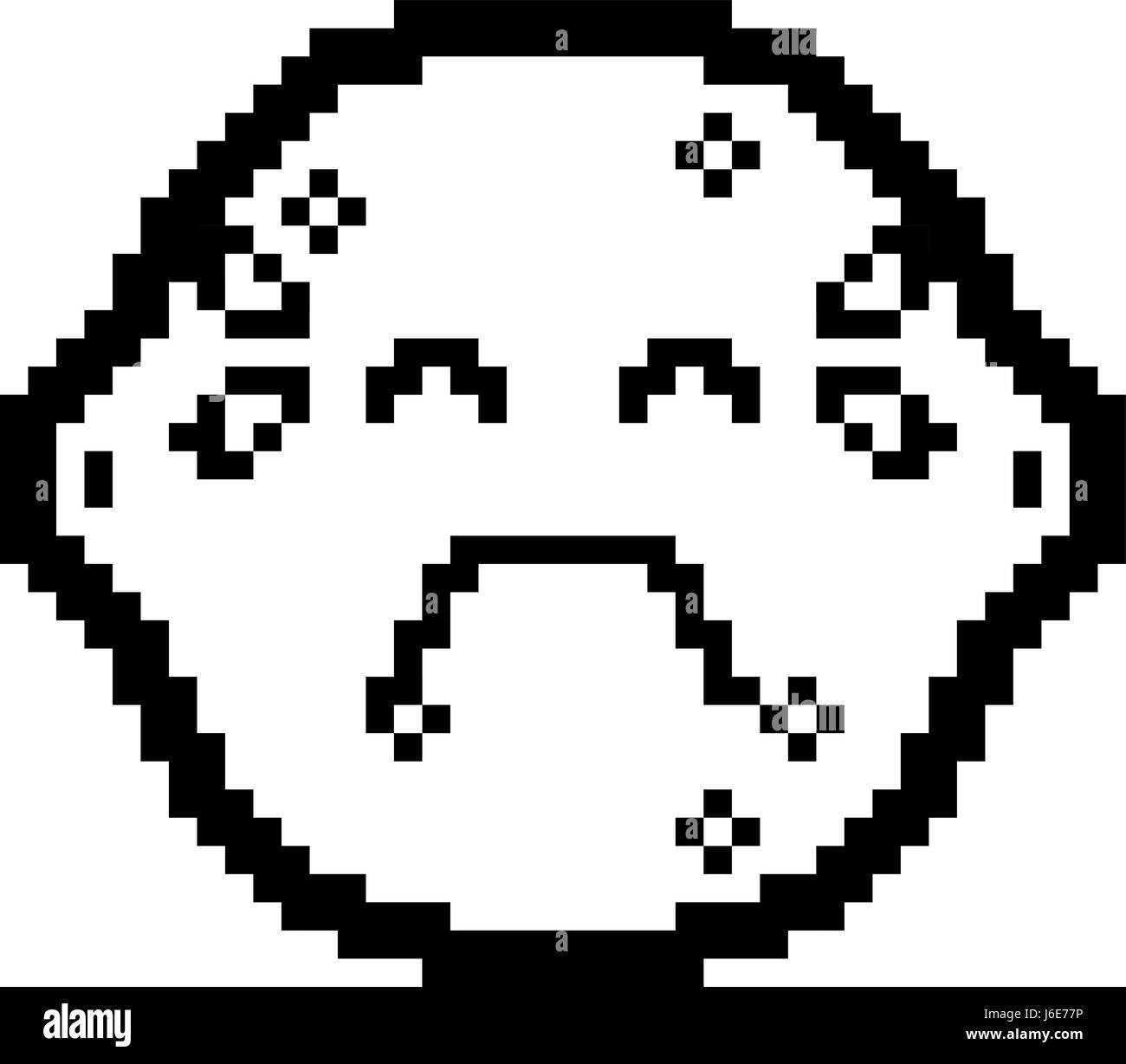 An illustration of a lemon crying in an 8-bit cartoon style Stock ...