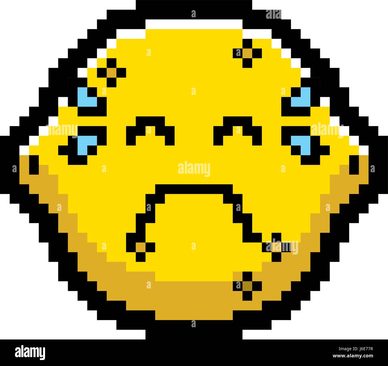 An illustration of a lemon crying in an 8-bit cartoon style Stock ...