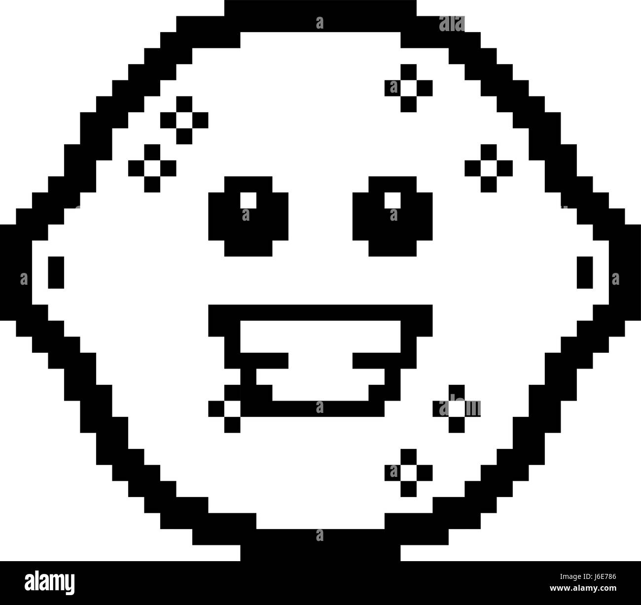 An illustration of a lemon smiling in an 8-bit cartoon style Stock ...