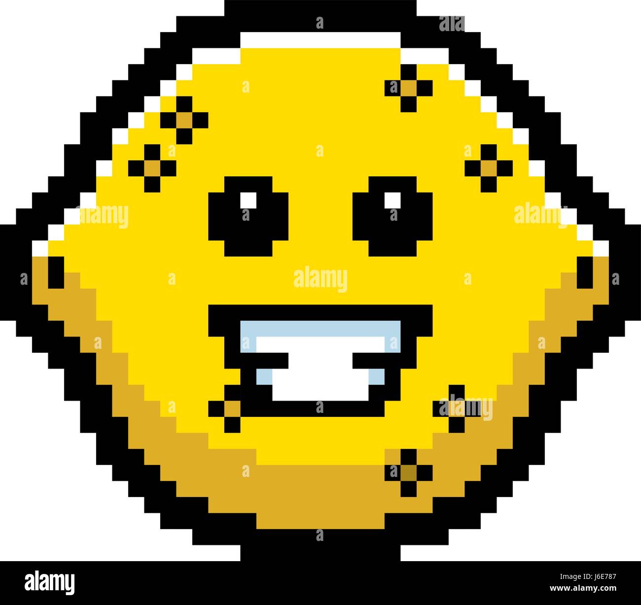 An illustration of a lemon smiling in an 8-bit cartoon style Stock ...