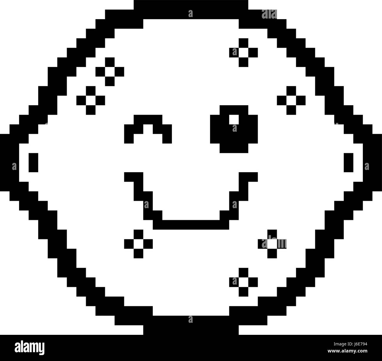 An illustration of a lemon winking in an 8-bit cartoon style Stock ...