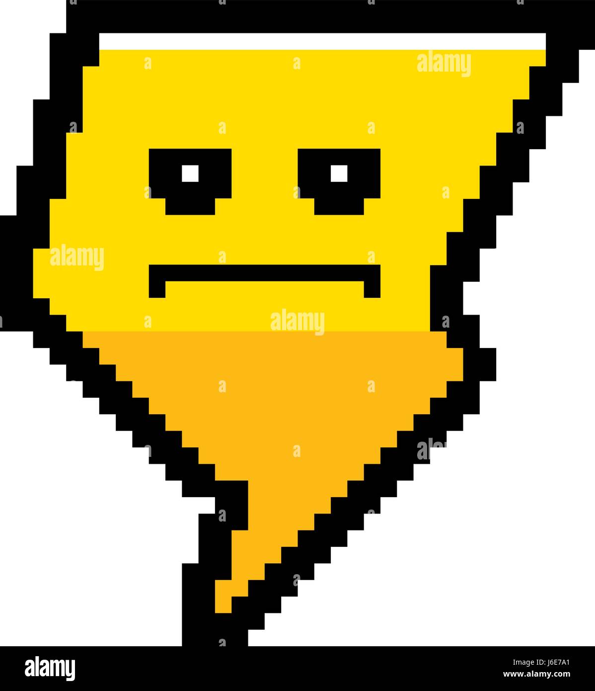 An illustration of a lightning bolt looking serious in an 8-bit cartoon ...