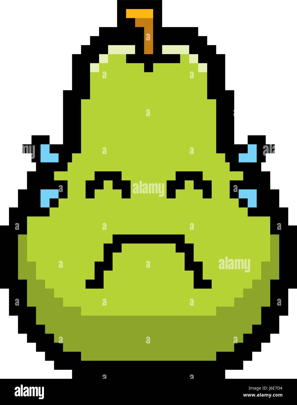An illustration of a pear crying in an 8-bit cartoon style Stock Vector ...