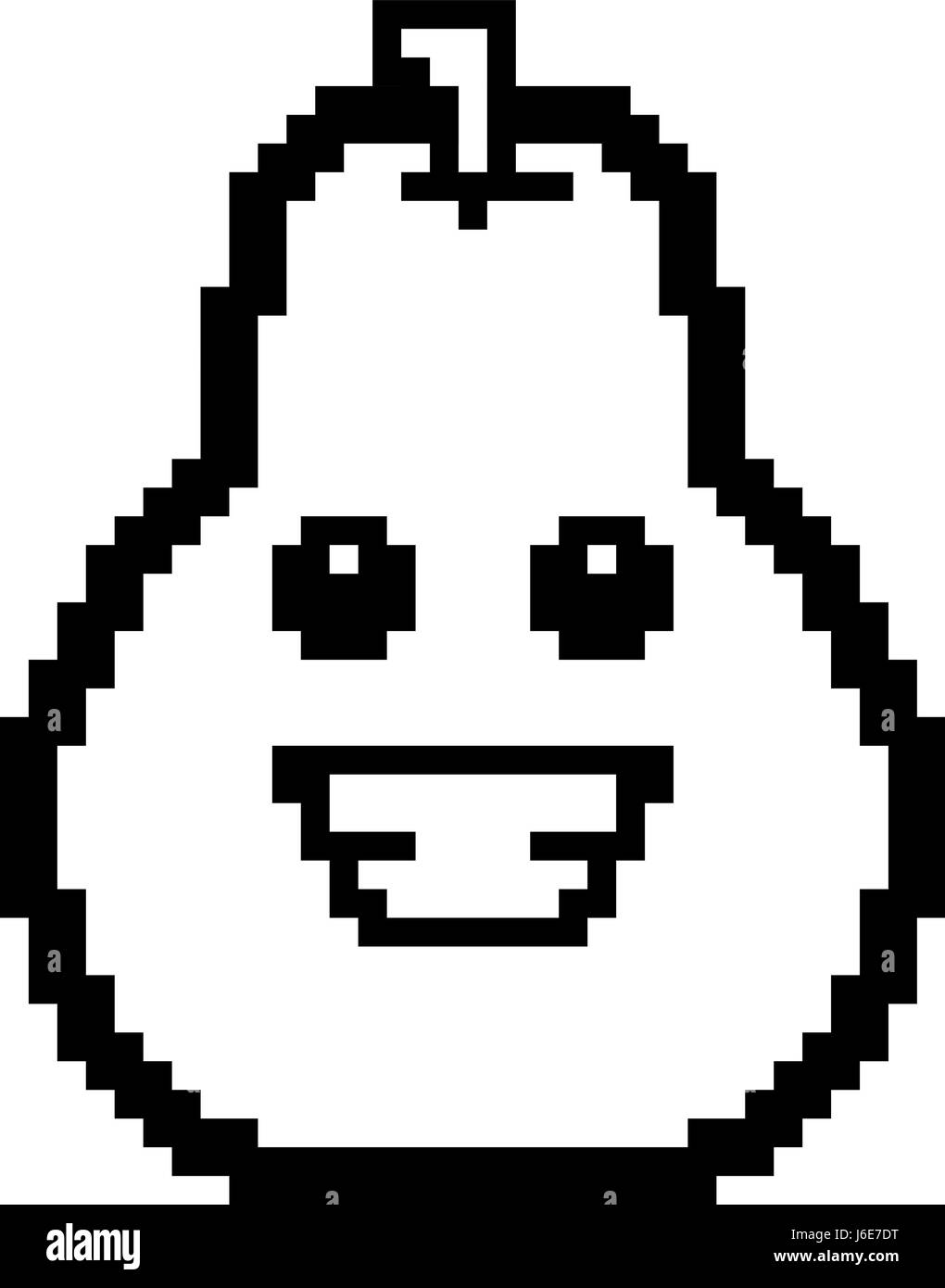 Cartoon Happy Pear Black and White Stock Photos & Images - Alamy
