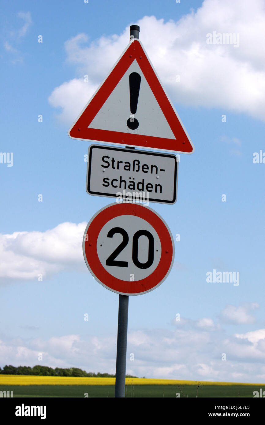 caution sign signal traffic sign attention twenty kilometres per hour ...