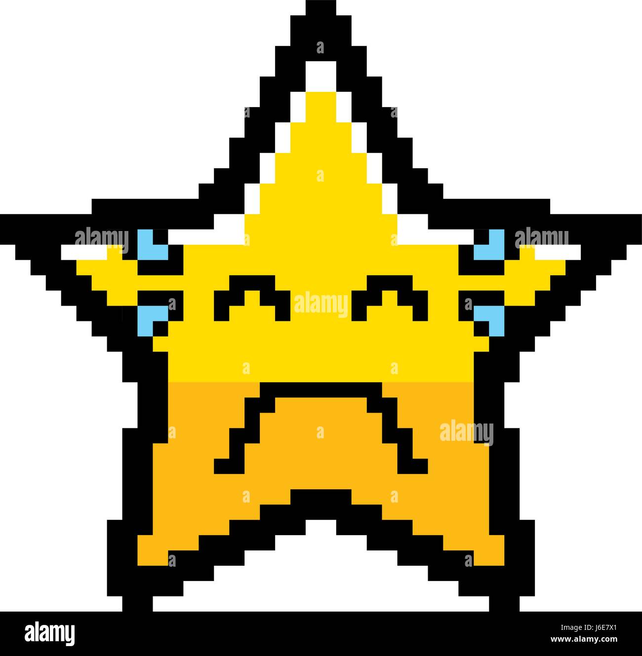An illustration of a star crying in an 8-bit cartoon style Stock Vector ...