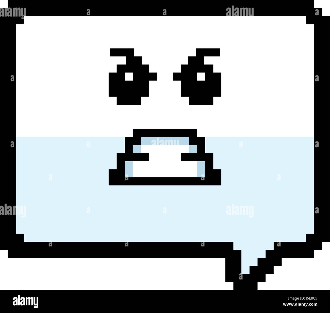 An illustration of a word balloon looking angry in an 8-bit cartoon ...