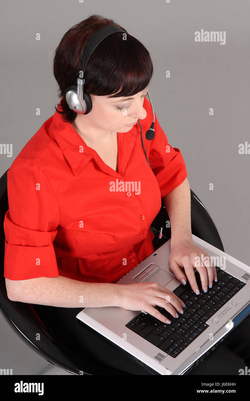 secretary headset call center receptionist office purchase woman ...