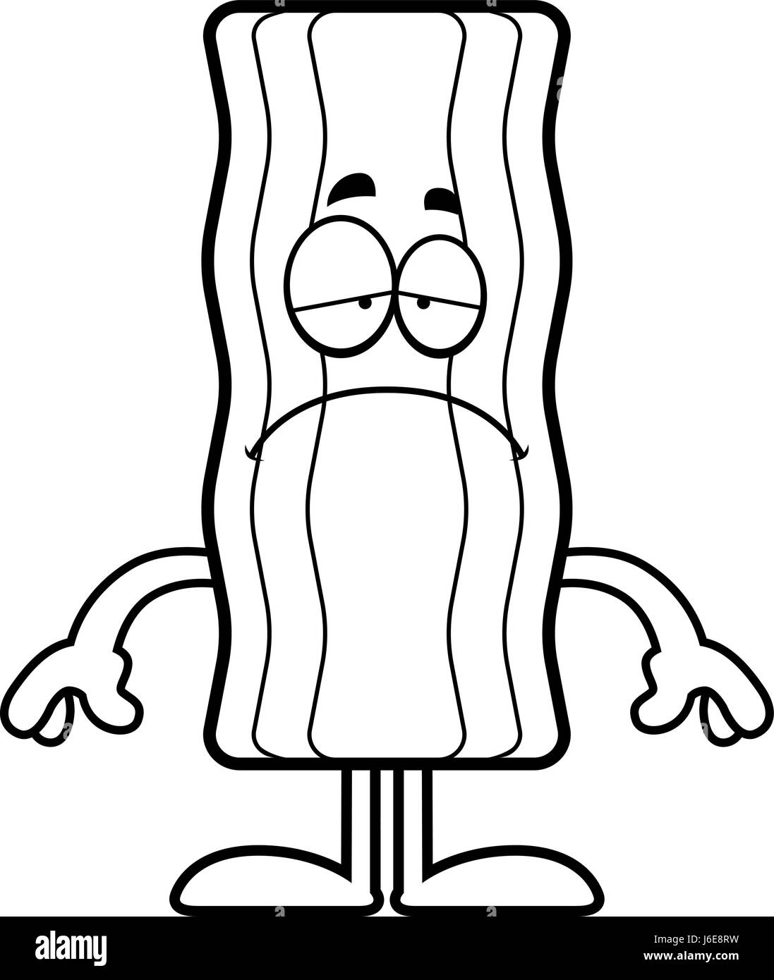 A cartoon illustration of a bacon strip looking sad Stock Vector Image ...