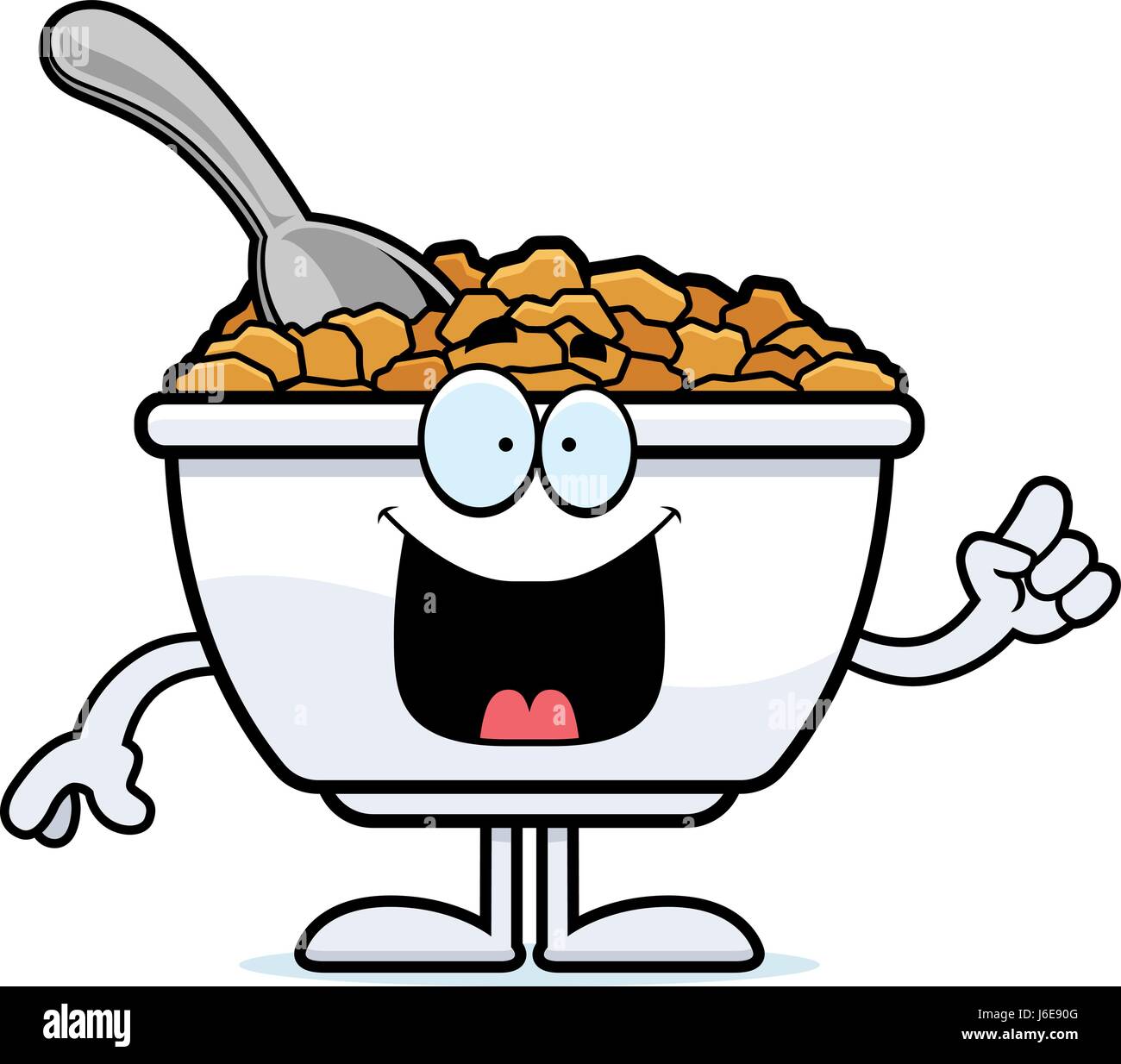 A cartoon illustration of a bowl of cereal with an idea Stock Vector ...