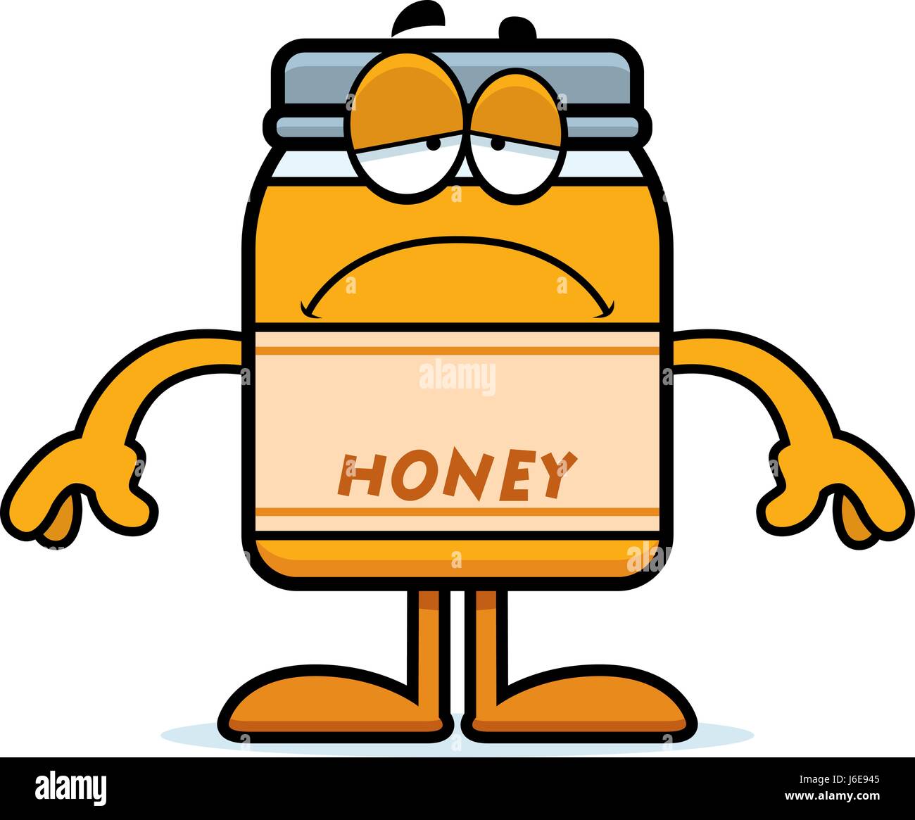 A cartoon illustration of a honey jar looking sad Stock Vector Image ...