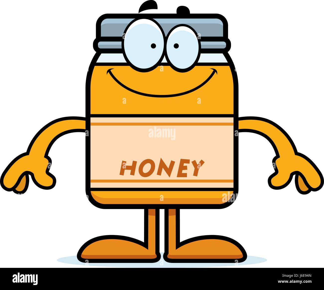 A cartoon illustration of a honey jar looking happy Stock Vector Image ...