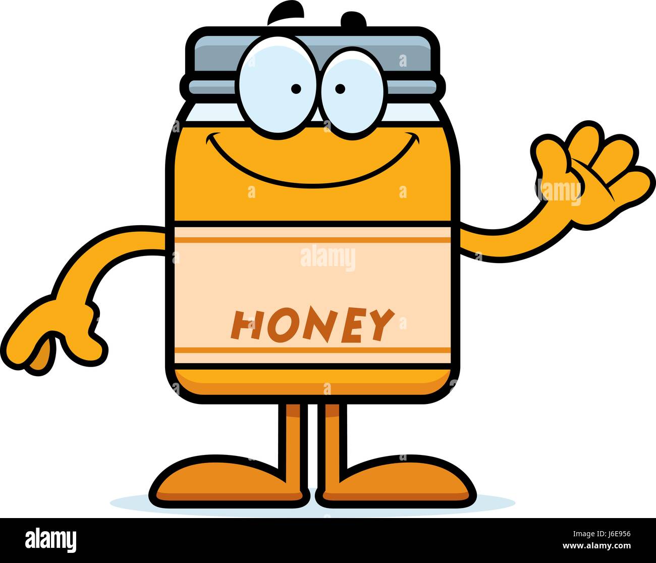 A cartoon illustration of a honey jar waving Stock Vector Image & Art ...