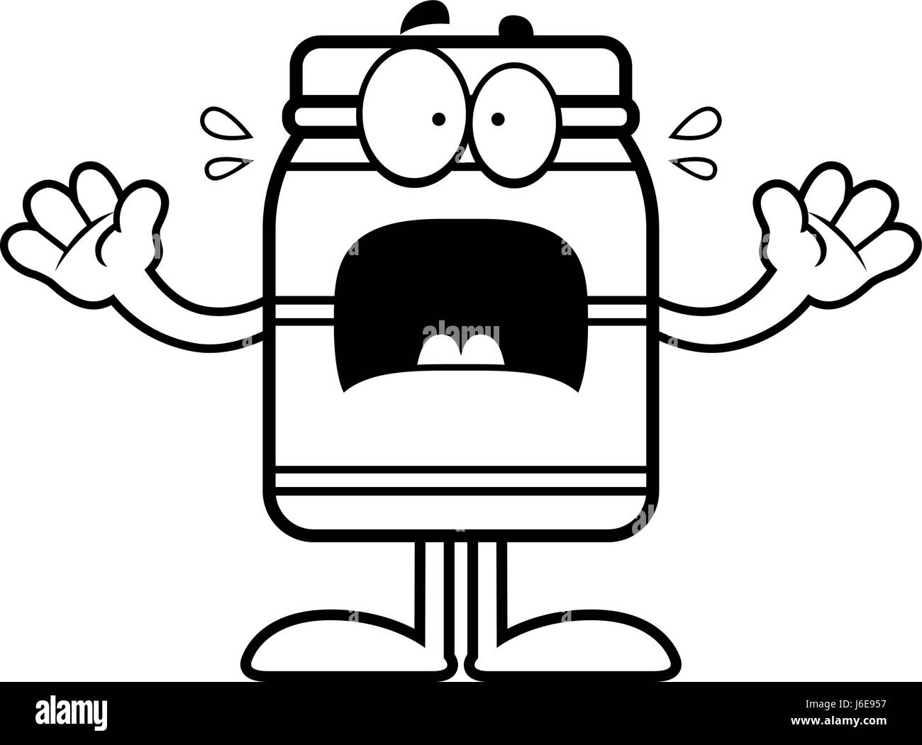 A cartoon illustration of a jar looking scared Stock Vector Image & Art ...
