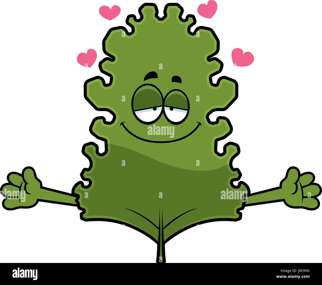 A Cartoon Illustration Of A Kale Leaf Ready To Give A Hug Stock Vector Image And Art Alamy