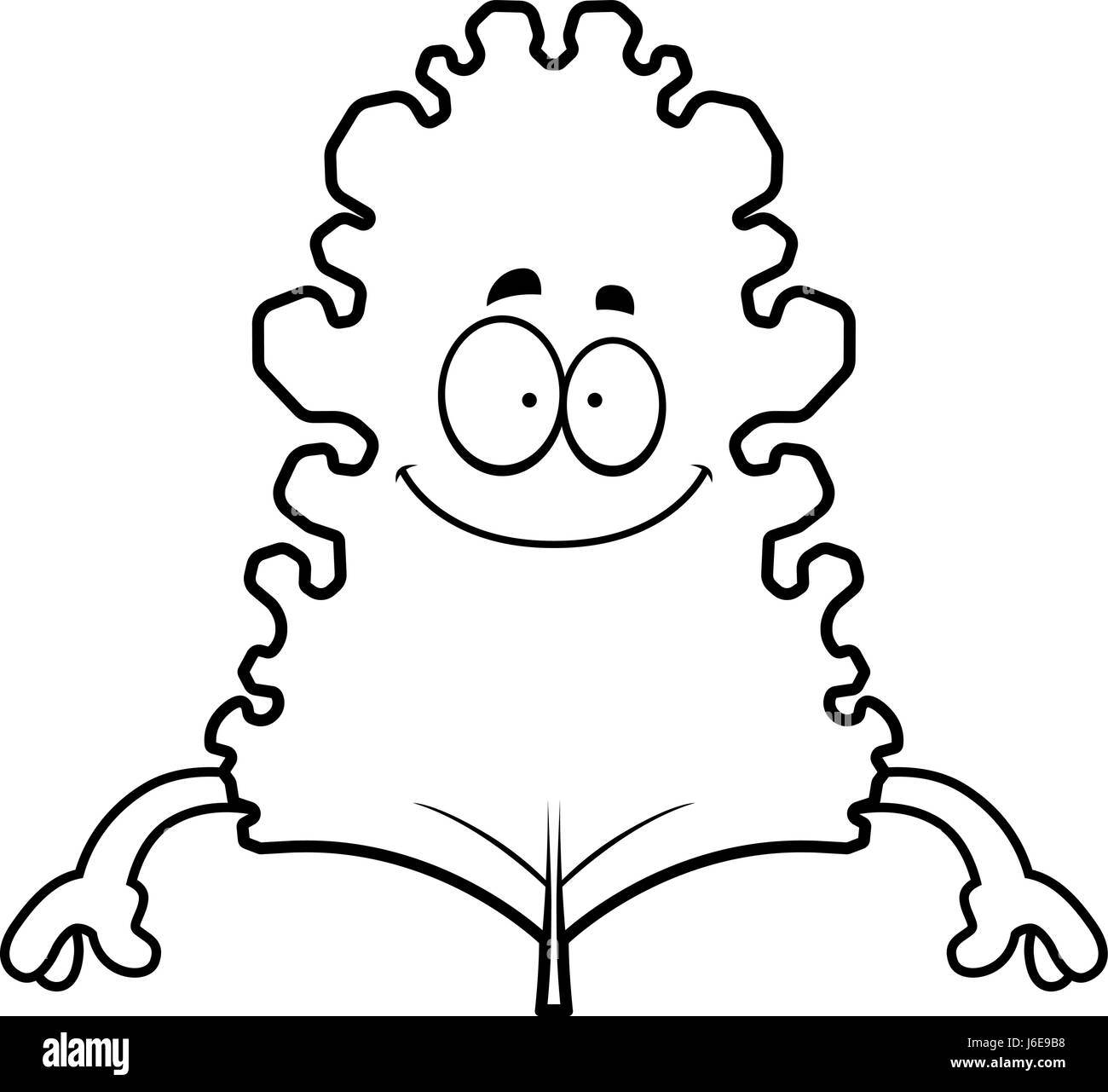 A cartoon illustration of a kale leaf looking happy Stock Vector Image ...