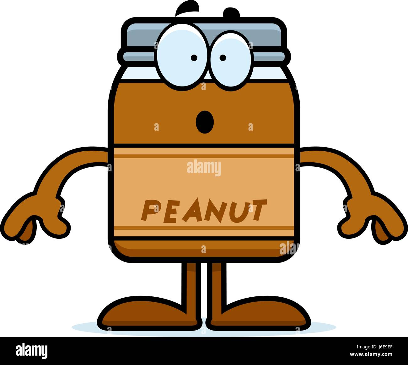 A Cartoon Illustration Of A Peanut Butter Jar Looking Surprised Stock Vector Image And Art Alamy