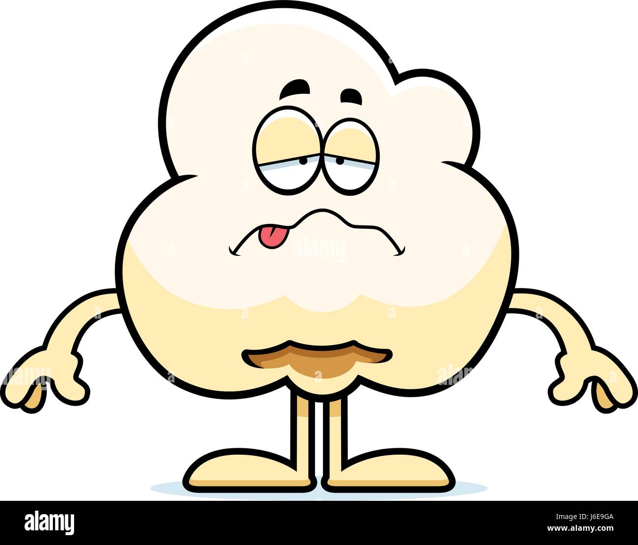 A cartoon illustration of a popcorn kernel looking sick Stock Vector ...