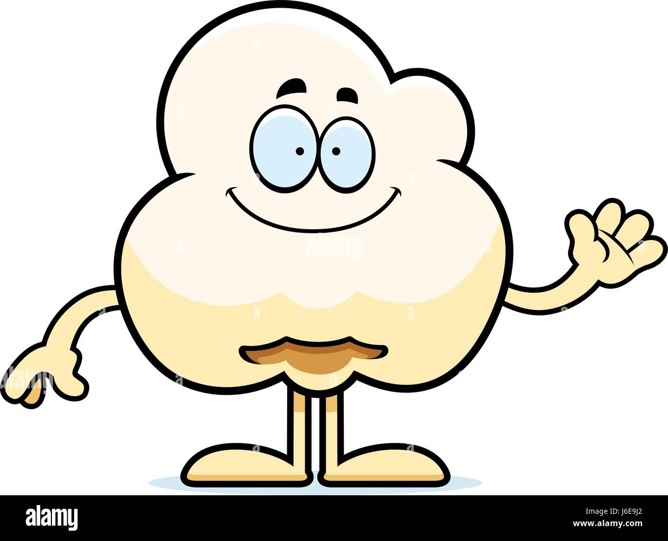 A cartoon illustration of a popcorn kernel waving Stock Vector Image ...