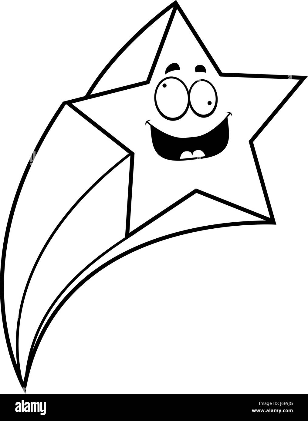 A cartoon illustration of a shooting star with a crazy expression Stock ...