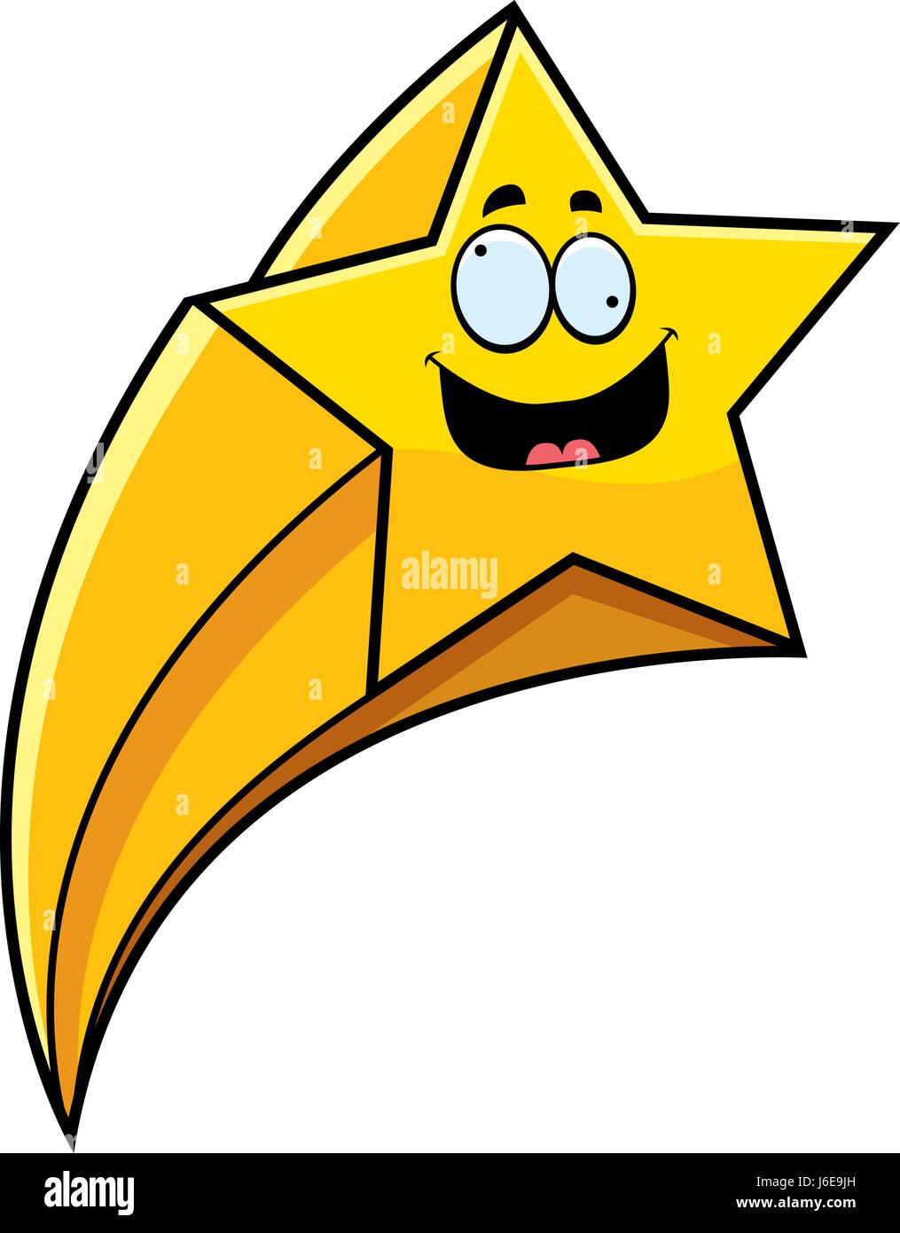 A cartoon illustration of a shooting star with a crazy expression Stock ...