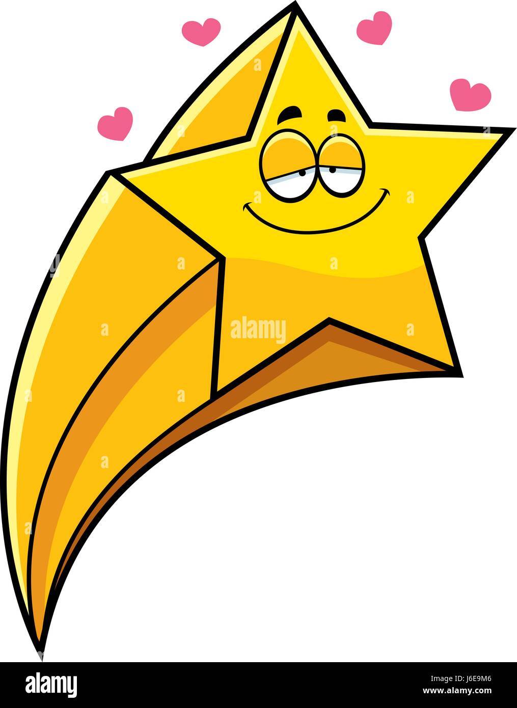 A cartoon illustration of a shooting star in love Stock Vector Image ...