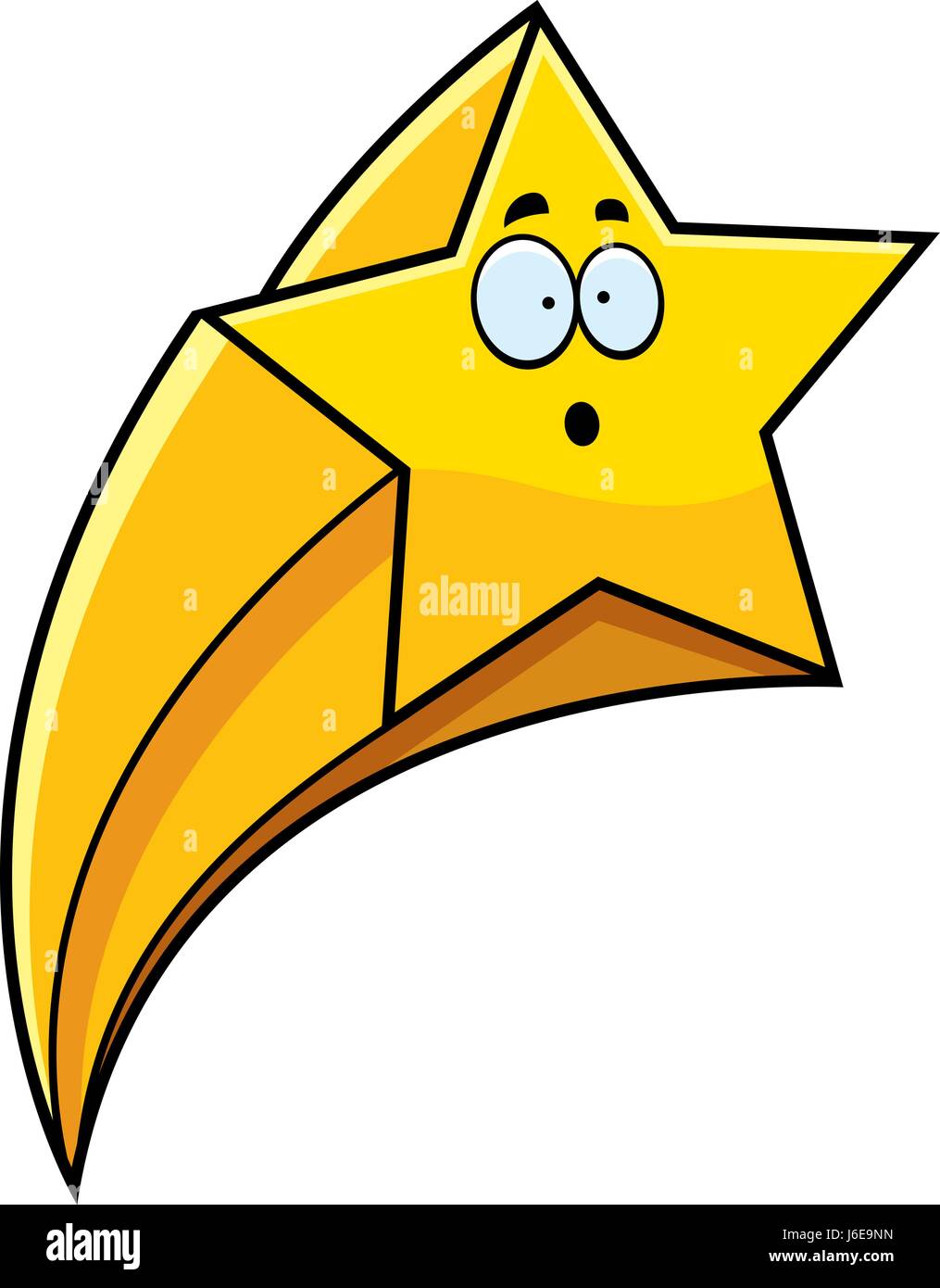 A cartoon illustration of a shooting star looking surprised Stock ...