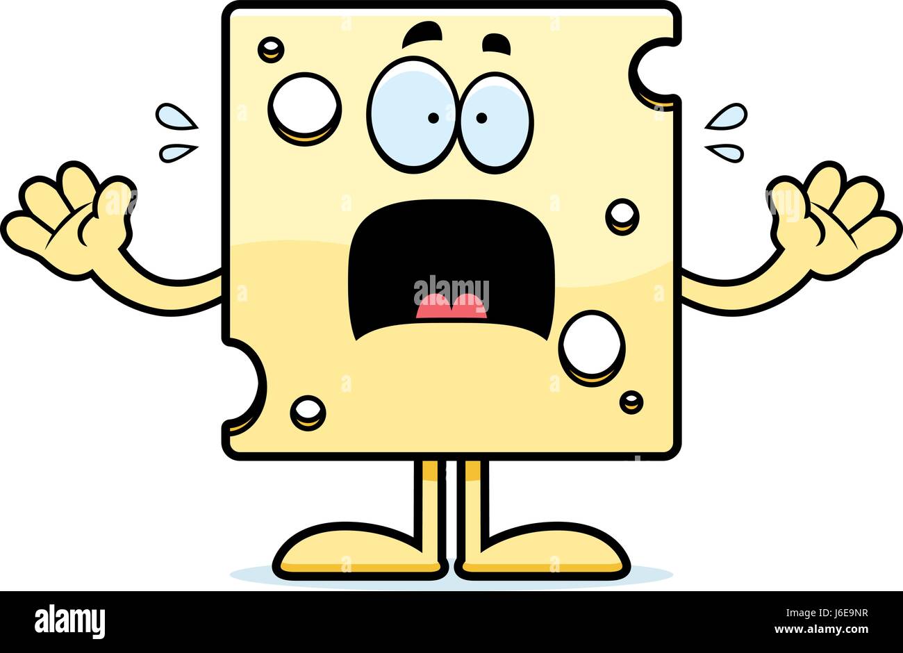 A cartoon illustration of a slice of Swiss cheese looking scared Stock Vector Image & Art - Alamy