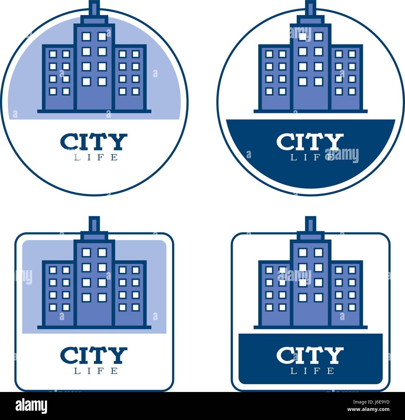 Icon designs and illustrations with a city theme Stock Vector Image ...