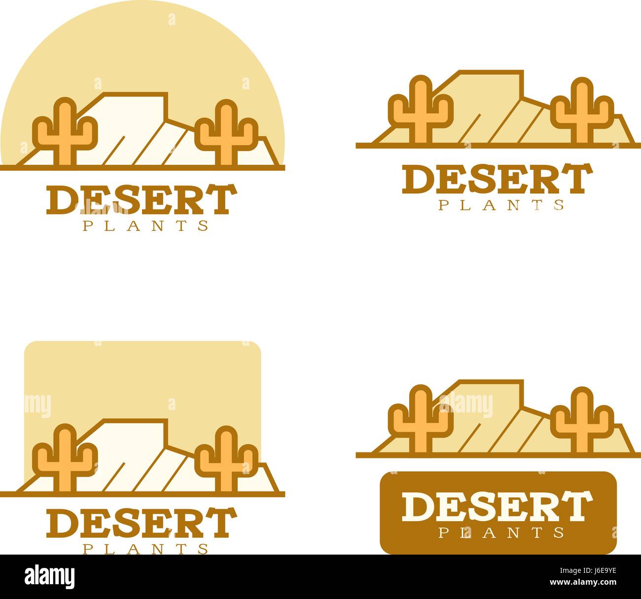 Icon designs and illustrations with a desert theme Stock Vector Image ...
