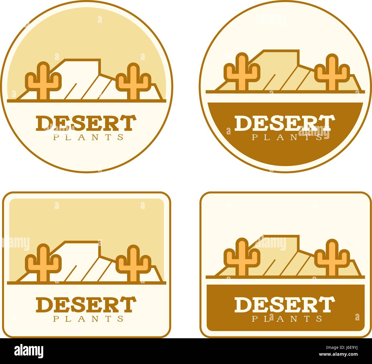 Icon designs and illustrations with a desert theme Stock Vector Image ...