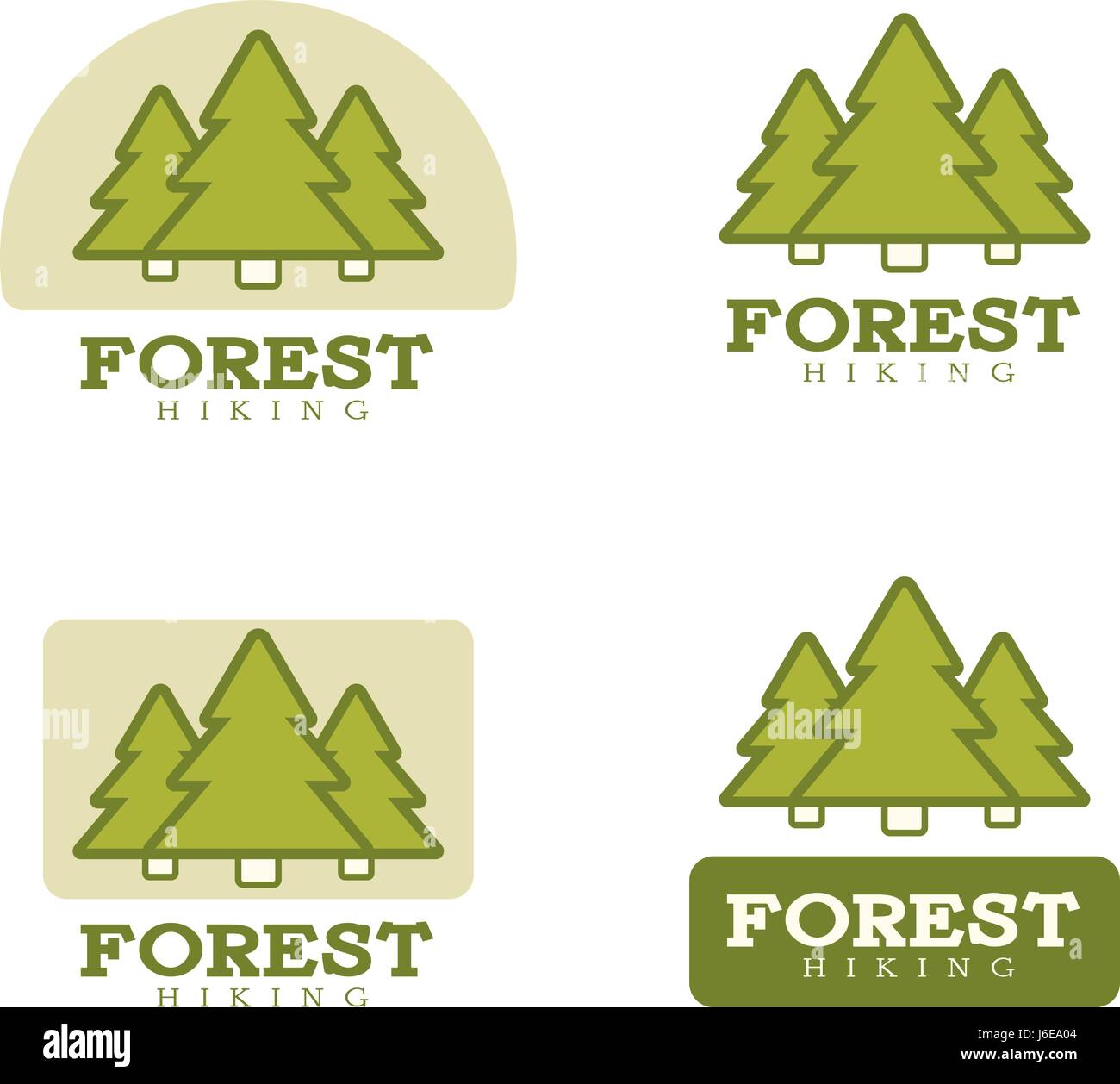 Icon designs and illustrations with a forest theme Stock Vector Image ...