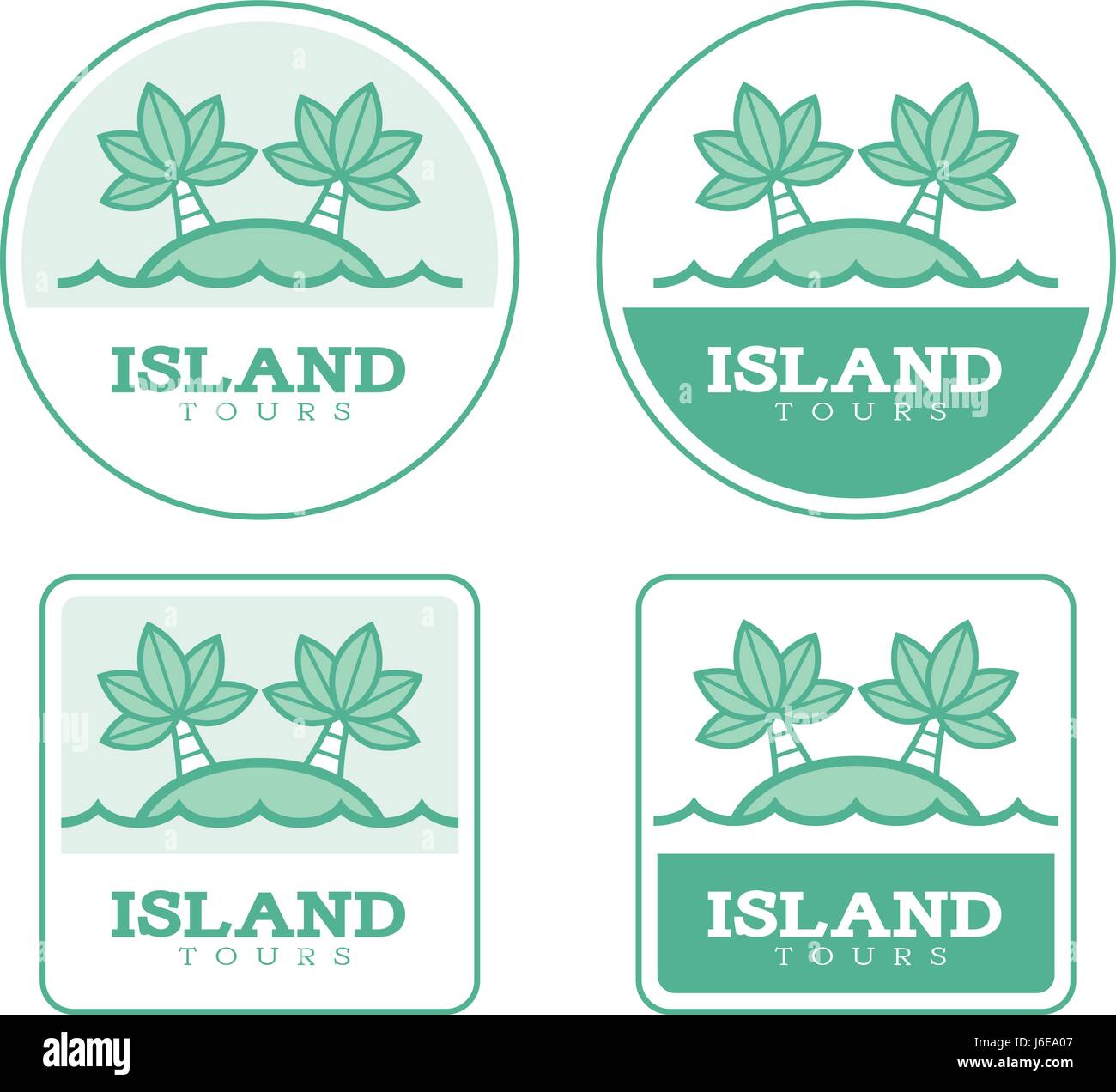 Icon designs and illustrations with a island theme Stock Vector Image ...