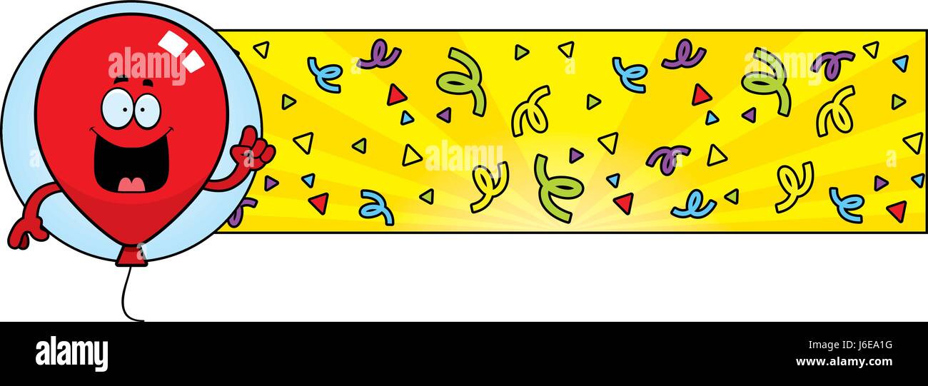 A cartoon illustration of a balloon with a birthday themed graphic ...