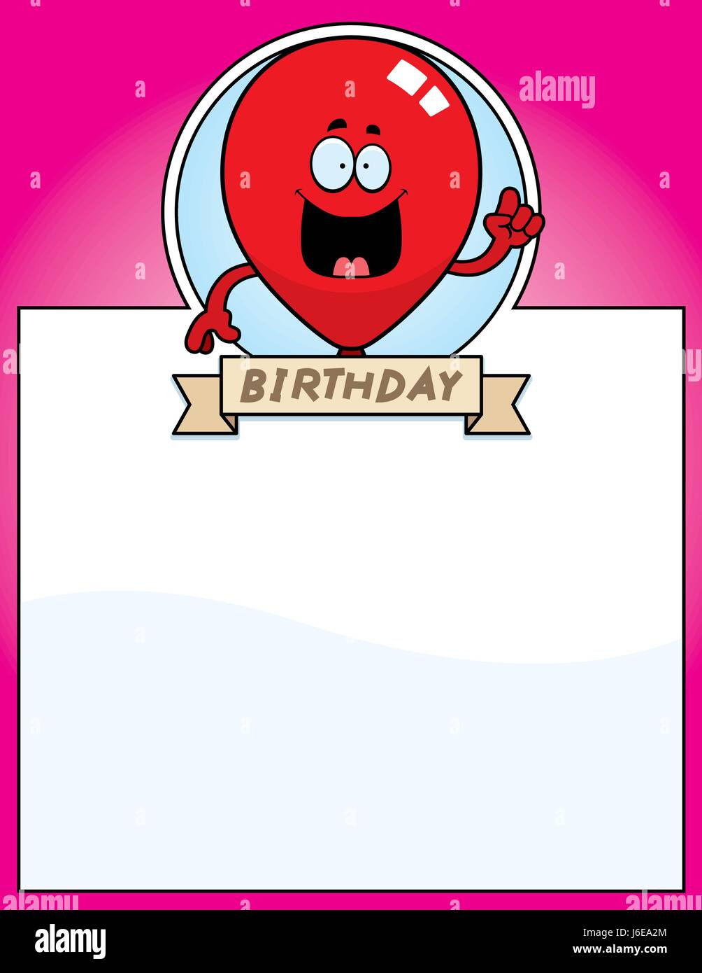 A cartoon illustration of a balloon with a birthday themed graphic ...