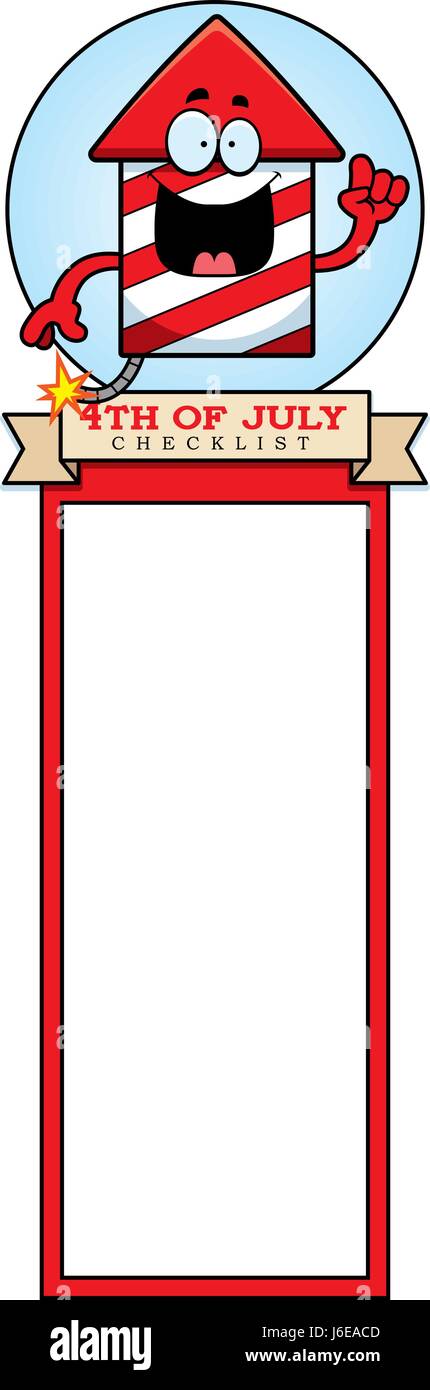 A cartoon illustration of fireworks in a 4th of July themed graphic ...