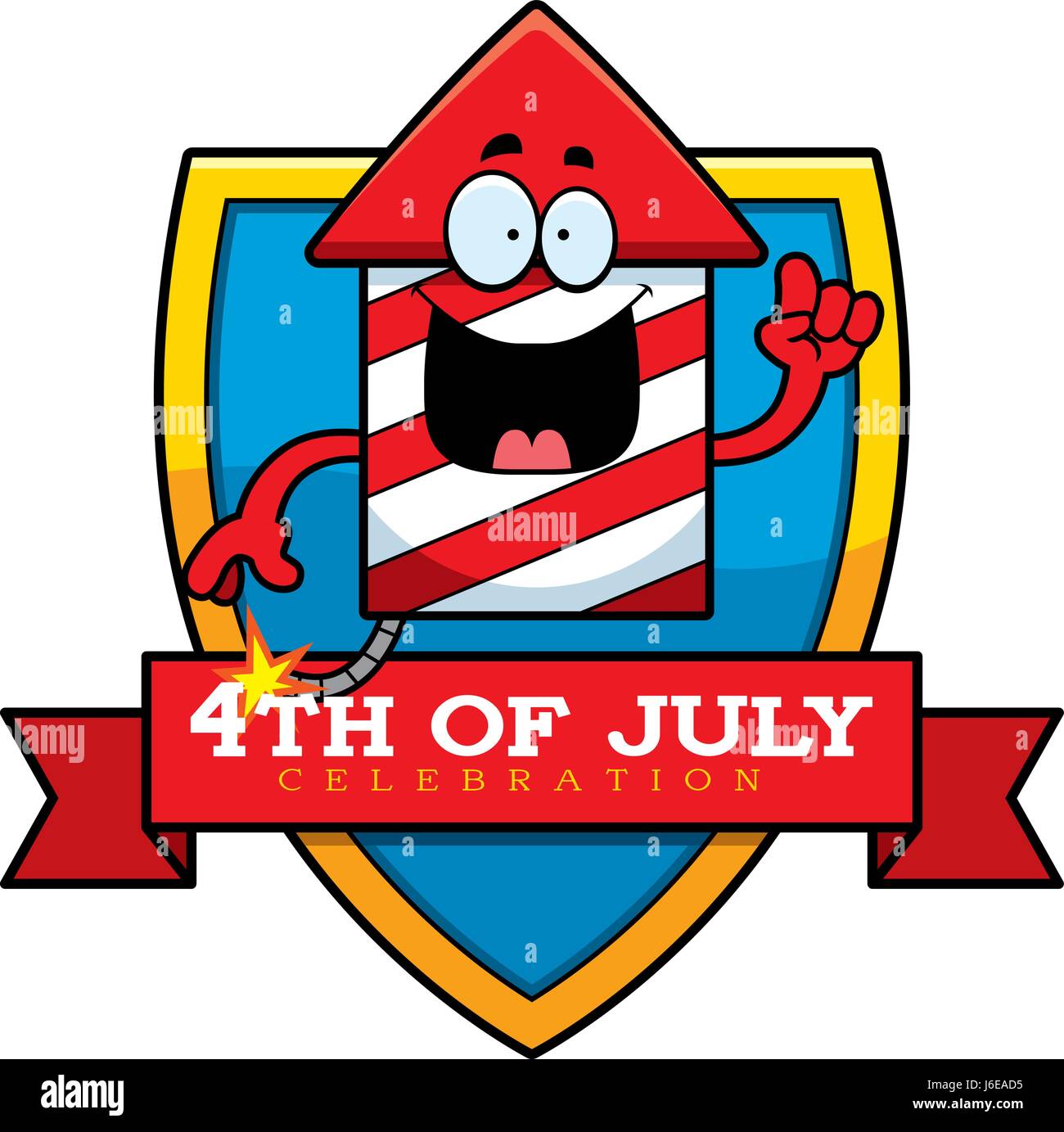 A cartoon illustration of fireworks in a 4th of July themed graphic ...